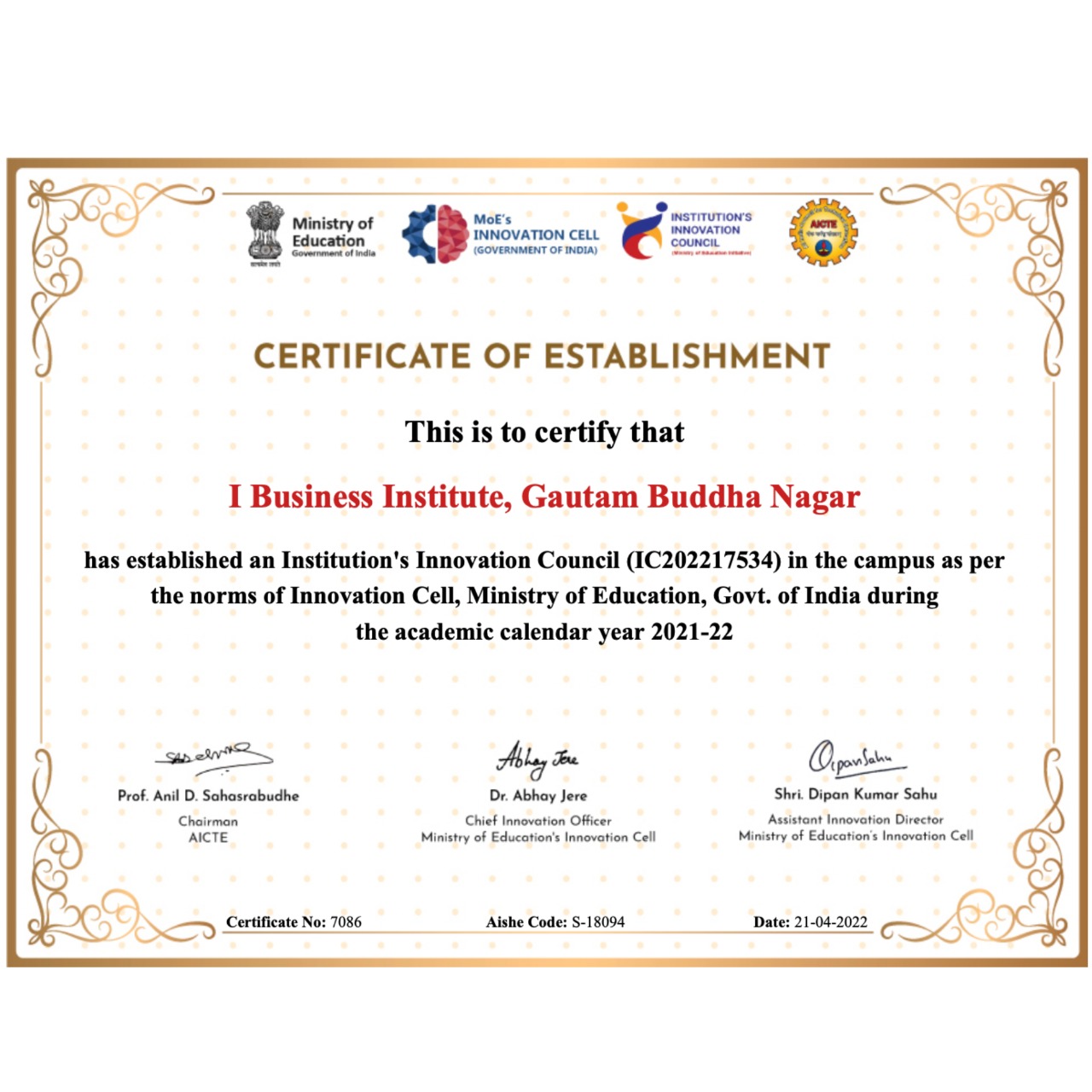 Establishment of Institution Innovation Council in the Campu